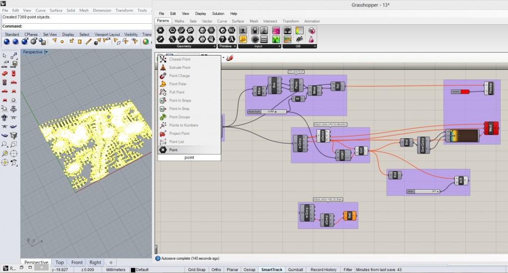 3.Double click on the grasshopper empty space, and enter “POINT” order, press Enter, so we get a ...