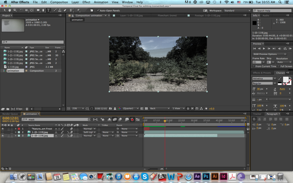 I inserted texts an the beginning of the video by using type tool and ...
